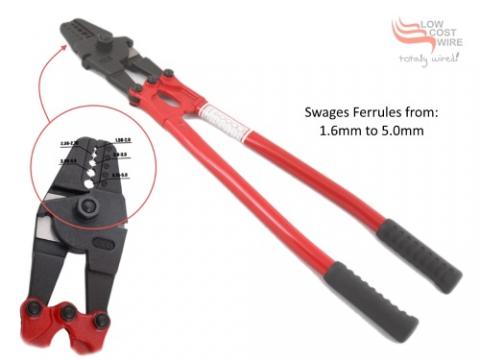 All in 1 Cutting and Swaging Tool for 1.6mm to 5.0mm Wire Rope - suits ...